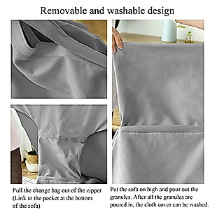 FBKPHSS Beanbag Cover Only, Ultra Soft Bean Bags Chairs Lazy Lounger Tatami (No Filler) Lounger Seat Bean Bag Cover Soft Beanbag Chair,Dark Grey,120 * 60cm