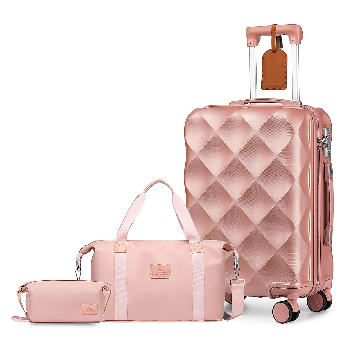 Somago Carry-On Hardside Lightweight 20-Inch Luggage Trolley Suitcase 4 Silence Spinner Wheels ABS, TSA Lock & Airline Approved