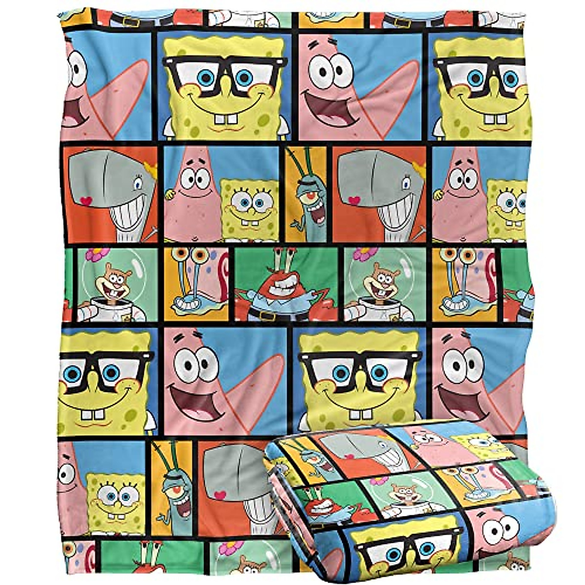 Spongebob Blanket, 50"x60" Spongebob Tile Pattern Silky Touch Super Soft Throw Blanket