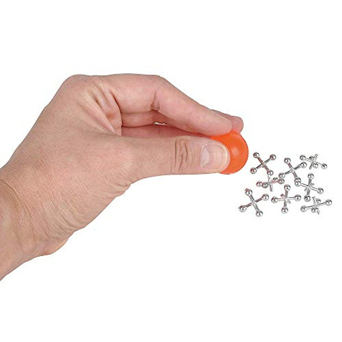 Kicko Metal Jacks Set - 12 Sets per Order - Metallic Jacks and Bouncy Ball Set - for Party Favors, Game Prizes, Kids' Activities, Loot Bag Fillers, Halloween, Easter, Birthday Parties
