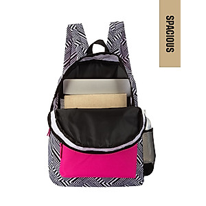 Dickies Freshman Backpack Classic Logo Water Resistant Casual Daypack for Travel Fits 15.6 Inch Notebook (Fushia Black)