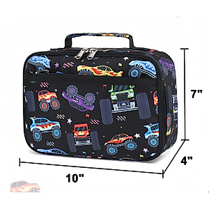 CAMTOP Monster Truck Kids Lunch Box Boys Girls Insulated Lunch Cooler Bag Reusable Lunch Tote Kit for School Travel