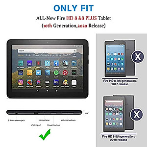 LEDNICEKER Kids Case for All-New Fire HD 8 & Plus 2020 & 2022- Lightweight Shockproof Handle with Stand Kid-Proof Case for Amazon Fire HD 8 inch Tablets (2022/2020 Release) - Blue