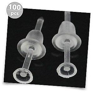 SEWACC 100 Pairs Plastic Earring Backs Locking Plugs Stoppers DIY Earring Accessories for Jewelry Making