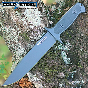 Cold Steel Drop Forged Survivalist 8" 52100 High-Carbon Steel Clip Point Fixed Blade EDC Tactical Hunting Utility Knife, 5" Ergonomic Handle, Weather-Resistant Secure-Ex Sheath