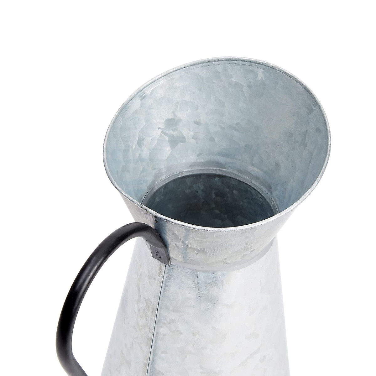Juvale Rustic-Style Galvanized Vase with Handle, Metal Flower Vase for Farmhouse-Style Home Decor, Table Centerpieces, & Decorative Flowers Arrangements - Vase 12 Inch Tall - Metal Pitcher Vase