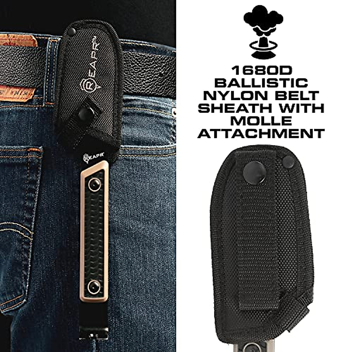 REAPR 11015 Versa TAC Wrecking Bar, Tactical Multitool Pry Bars for Demo, EDC, and Survival Gear, Nail Puller Tool w/Ripper Hook, 4" Blade Head, and More