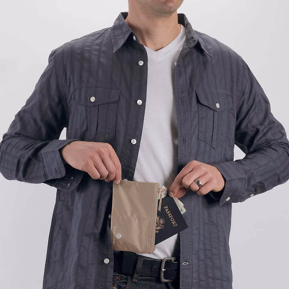 Eagle Creek Travel Gear RFID Blocker Hidden Pocket, Tan, One Size