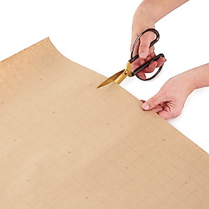 Hallmark Recyclable Wrapping Paper with Cutlines on Reverse (3 Rolls: 60 sq. ft. ttl) Rainbow Stripes, Celebrate, Stars on Kraft Brown for Birthdays, Graduations, Kids Parties