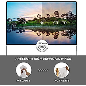 Projector Screen with Stand 100 inch Portable Projection Screen 16:9 4K HD Rear Front Projections Movies Screen with Carry Bag for Indoor Outdoor Home Theater Backyard Cinema Travel