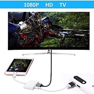 [Apple MFi Certified] Lightning to HDMI Adapter for iPhone 1080P HDMI Digital AV Adapter Sync Screen Connector with Charging Port Support for iPhone 11 XS XR X 8 7 iPad iPod on HD TV Monitor Projector