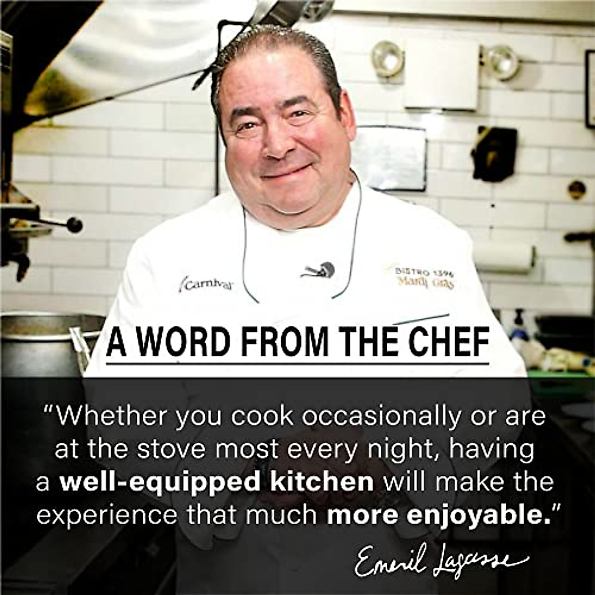 Emeril Lagasse 3-Piece Stainless Steel Kitchen Knife Set (Hollow Handles) - 8” Chef, 5.5” Prep, & 3.5” Paring Knives - Slice Fruits & Meats Effortlessly