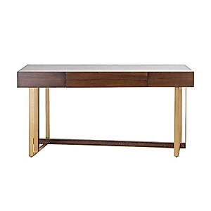Desk Brown Transitional Wood Includes Hardware