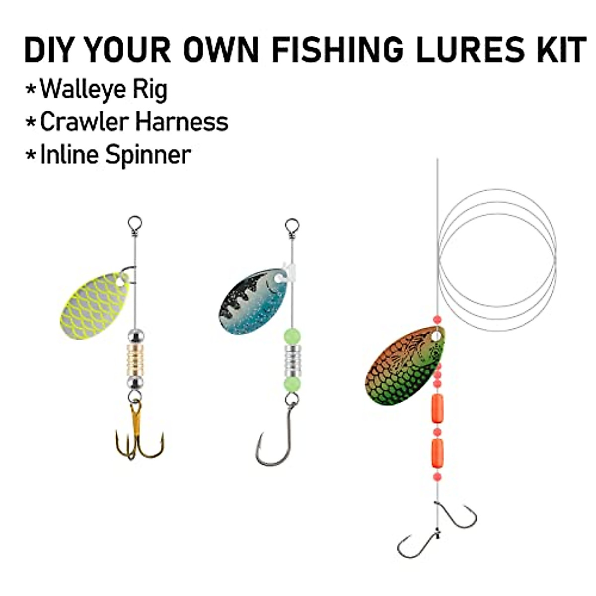 Dr.Fish Fishing Indiana Spinner Blades Kit Lure Making Supplies for Spinner Spinnerbaits Walleye Rig Crawler Harness Lures for Trout Salmon Bass Fishing