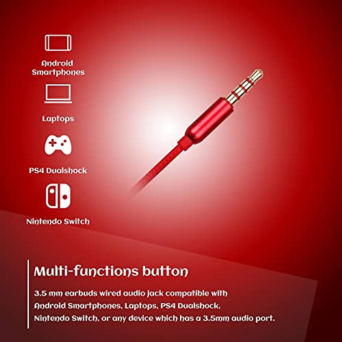 MR01 Wired Earbuds, Stereo Bass Earphones, Noise Isolation in-Ear Headphones with Mic,3.5mm Compatible with Computers/Laptop/Android/Ipad/Samsung/mp3