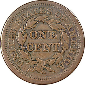 1851 Normal Date Braided Hair Large Cent VG Very Good Copper Penny 1c US Coin