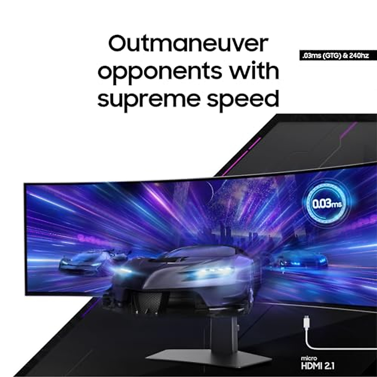 SAMSUNG 49" Odyssey QD-OLED G9 (G95SC) Series Curved Smart Gaming Monitor, 240Hz, 0.03ms, AMD Freestyle Premium Pro, G-Sync Compatible, Dual QHD, Neo Quantum Processor Pro, LS49CG954SNXZA, 2023