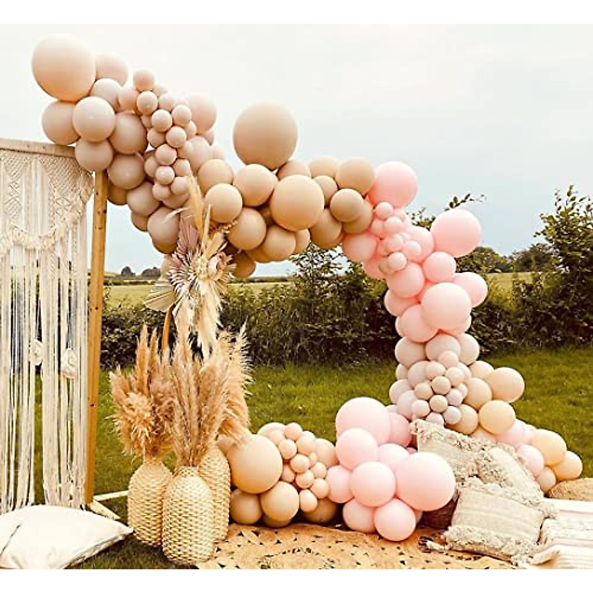 Dusty Rose Pink Nude Peach Neutral Brown Ivory White Boho Balloons Balloon Garland Kit, Boho Neutral Birthday Wedding Baby Shower Party Decorations for Girl