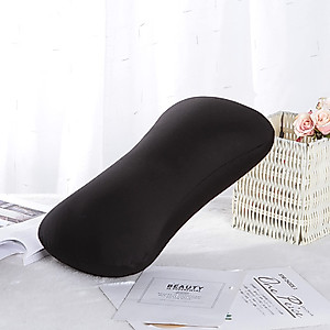 Longaoa Microbead Roll Neck Pillow Mini Microbeads Bone Type Travel Pillow Soft Mooshi Jelly C-ervical Pillow Cushion Back Head Neck Support Sleeping Throw Pillows for Home Sofa Bed (Black, 1pc)