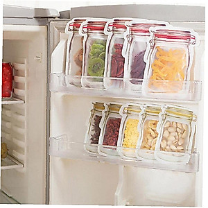 10pc Food Storage Containers Reusable Silicone Food Bags Jar-Shaped Bag Lunch Snacks Fruit Bag for Picnic Travel