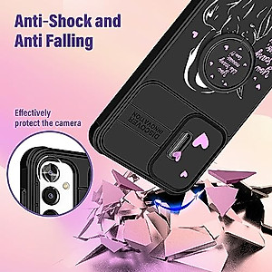 oqpa for Samsung Galaxy A13 5G Case Cute Cartoon Case with Camera Cover+Ring Holder for Women Girly Girls Boys Samsung A13 5G Kawaii Funny Cool Case for Galaxy A13 5G, Heart Skull