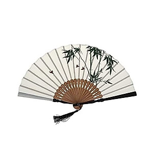 Folding Hand Fan Folding Fan Handheld Folded Fan Chinese Style Vintage Summer Bamboo Folding Fan Hand Held Fan Dance Wedding Party Decor Foldable Fan Hand Held Fans
