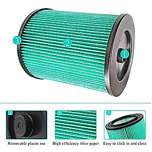 17912 H'epa Filter Replacement Fit for Cr'aftsman 9-17912 Wet/Dry Vacuum Filter with High Efficiency Particle Air