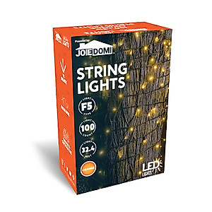 Joiedomi 100 LED Orange Halloween String Lights with 8 Modes 32.4FT Green Wire for Indoor Outdoor Holiday Décor Halloween Event Decoration, Tree, Eaves, Haunted House Theme Party