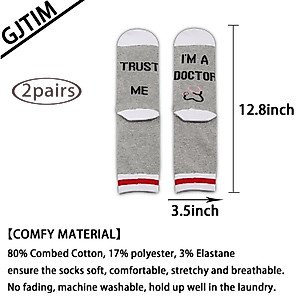 GJTIM 2 Pairs Funny Doctor Gift Trust Me I’m A Doctor Socks Thank You Doctor Appreciation Socks for Medical Doctor (Trust Me I’m A Doctor)