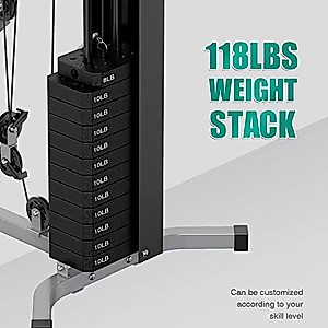 ULTRA FUEGO Multifunctional Home Gym Equipment Workout Station with Pulley System, Arm, and Leg Developer for Full Body Training