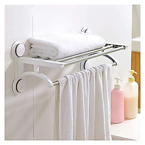 Towel Racks Towel Rail Holder Towel Bar Stainless Steel Powerful Suction Cup Multi-Function Bathroom