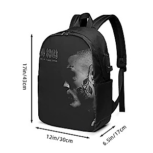 DaniBrant Lil Skies Life of a Dark Rose 17 in Backpack USB Charger Bookbag Laptop Bag Bookbag Unisex Student Adult Classic Fashion Backpack