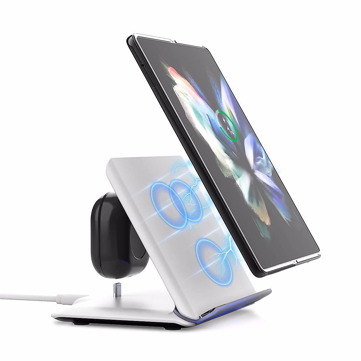 2 in 1 Wireless Charging Station, Charging for Samsung S23 Ultra/S22/Note20/Galaxy Buds2 Pro/2/Live
