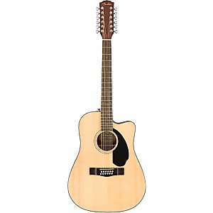 Fender CD-60SCE Acoustic-Electric Dreadnaught Body Style-Natural Finish, Right, 12-String Guitar (0970193021)