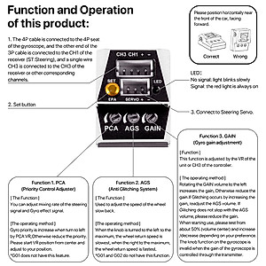 DUMBORC G02 RC Mini Gyroscope Micro Gyros Lightweight Drift Car Balancer for Speed Car/Pull Car/RC Cars