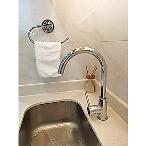 JiePai Vacuum Suction Towel Holder,Modern Shower Towel Ring,Washcloth Hand Towel Holder for Bathroom Kitchen Drill Free,Chrome