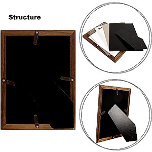 FLECHAZO 8x10 Picture Frame - Made of Natural Walunt Wood - Curved Surface - Covered by 2mm Shatterproof Plexiglass - Fit for 6x8 or 8x10 Picture - Tabletop Display