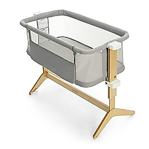 Newton Baby Bassinet & Bedside Sleeper with Mattress & Sheet - 100% Breathable & Washable, Removable Dual-Layer Cover | Solid Birch Frame Adjustable Height & Infant Access Opening | Bedside Bassinet
