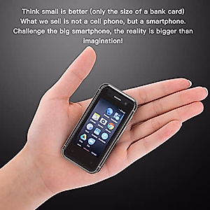 ASHATA Palm Mobile Phone, 4G Fingerprint Unlocked Smartphone with 2.5in Screen, WiFi GPS BT, 2GB RAM 8GB ROM, Mini Android Cellpohone, 1580mAh Battery (White)