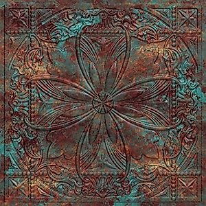 From Plain To Beautiful In Hours 337rp-24x24-25 Helena PVC 2' x 2' Lay-in or Glue-up Ceiling Tile (Covers / 100 sq.ft), Rustic Patina, 25