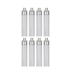 Sterl Lighting - Pack of 8 T5 Counter Lighting 11.33 inch Straight Fluorescent Tube Light Bulbs - 8 Watts - 110/130 Volts - G5 Base - 6500 Kelvin Supra Life Daylight - 400 Lumens
