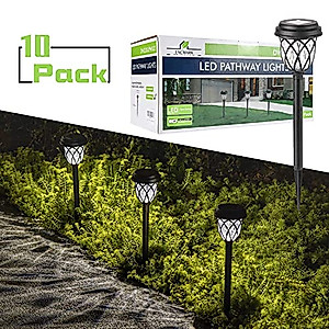 EXCMARK 10 White Lights&10 Colo rchanging Lights. Solar Lights Outdoor Decorative for Garden Pathway Walkway.