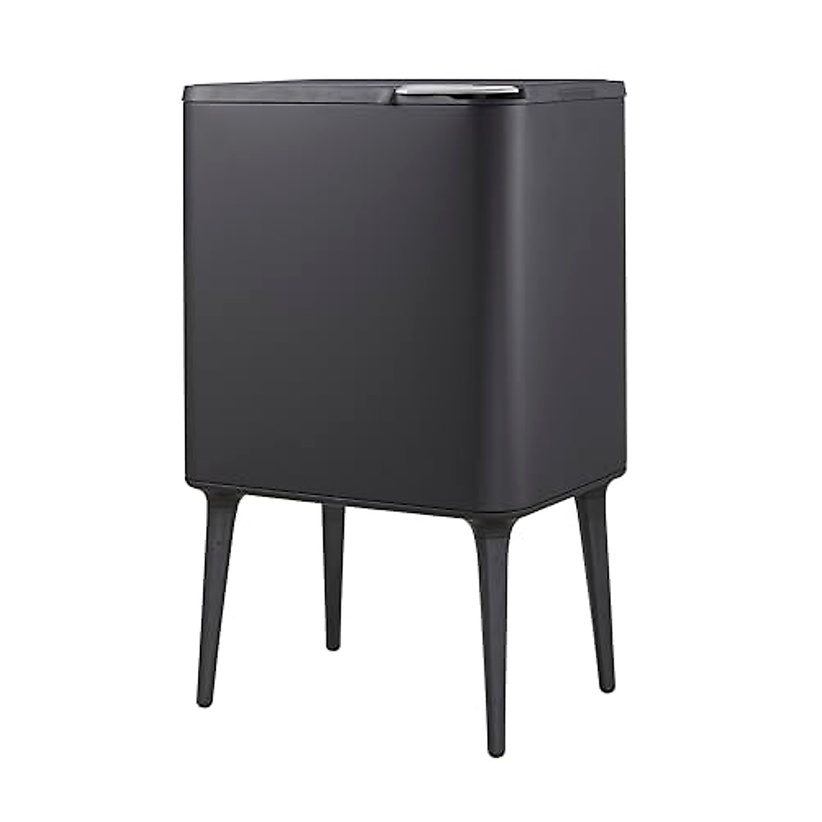 Casa Andrea Milano 9.5-Gallon Tall Kitchen Trash Can with Long Legs Modern Style Waste Basket, Large Trash Can w/Pop Open Cover,Elevated Trash Bin, Apartment Essentials
