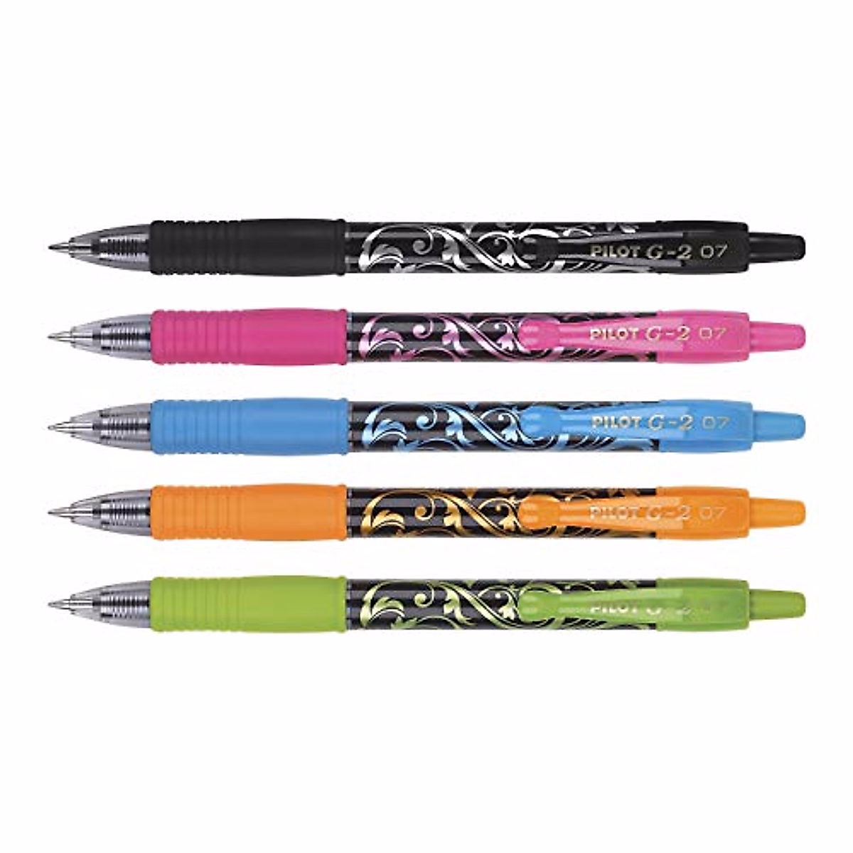 Pilot, G2 Premium Gel Roller Pens, Fine Point 0.7 mm, Fashion Collection, Assorted Colors, Pack of 5