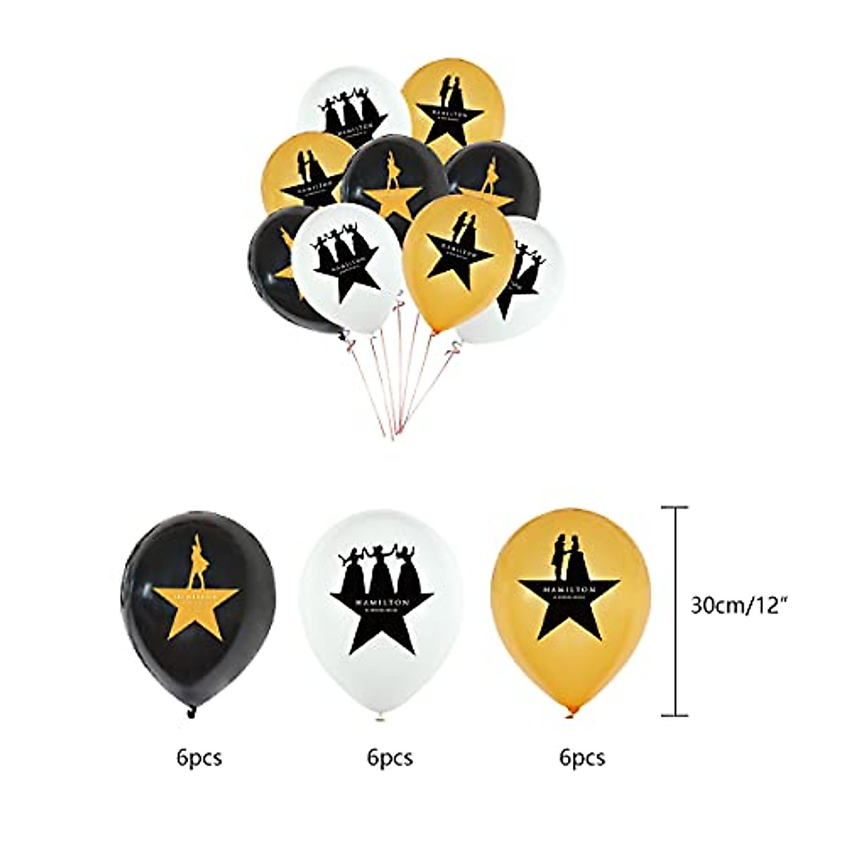 American Musical Party Decorations 32PCS Birthday Party Supplies Cake Toppers Cupcake Balloon Decor for Dessert Picks Boys Girls kids