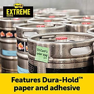Post-it Extreme Notes, Works outdoors, Removes cleanly, 100X the holding power, Green, 3 in x 3 in, 12 Pads/Pack, 45 Sheets/Pad (EXTRM33-12TRYG)