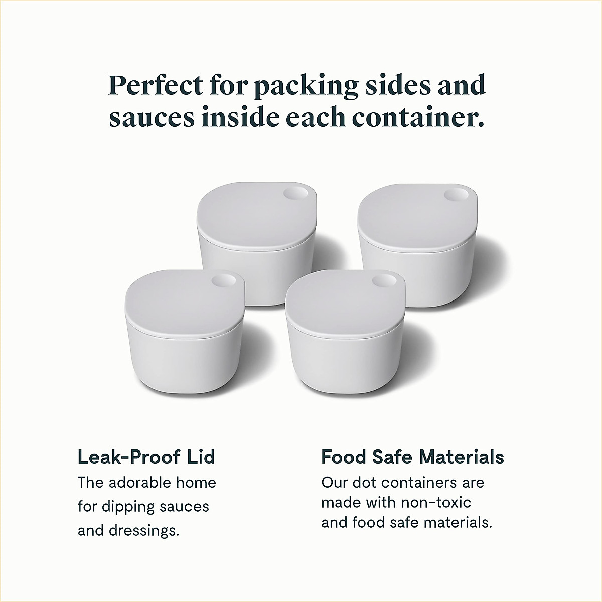 Caraway 4pc Dot Inserts - Dash Ramekins w/Lid - Easy to Store, Non Toxic - Perfect for Sauces, Garnish, & Small Snack or Sides