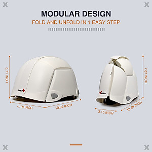 Foldable Hardhats Safety Helmet Bloom Outdoors Workplace Earthquake Collapsible Helmet Offices Public Facilities of Disaster Construction Hardhats Helmet (White)