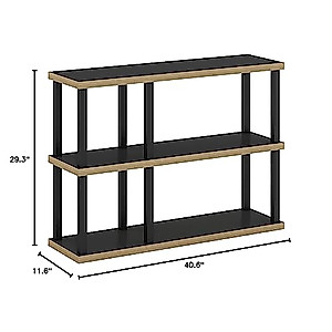 Furinno Turn-N-Tube No Tools Decorative Display Shelf, 3-Tier, Americano/Black