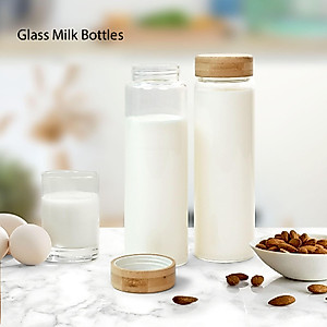 YoenKtss 6 Pack 18 oz Empty Glass Bottles with Airtight Lid, Reusable Glass Juice Bottles with Lid, Kombucha Jars, Glass Food Storage Canister Set for Kitchen